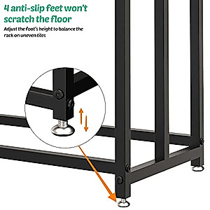 FoverOne 45" Tall Freestanding Towel Rack, 3 Tier Floor Standing Towel Holder Blankets Rack, Oversized Bath Towels Drying Rack for Bedroom Bathroom or Pool - Black