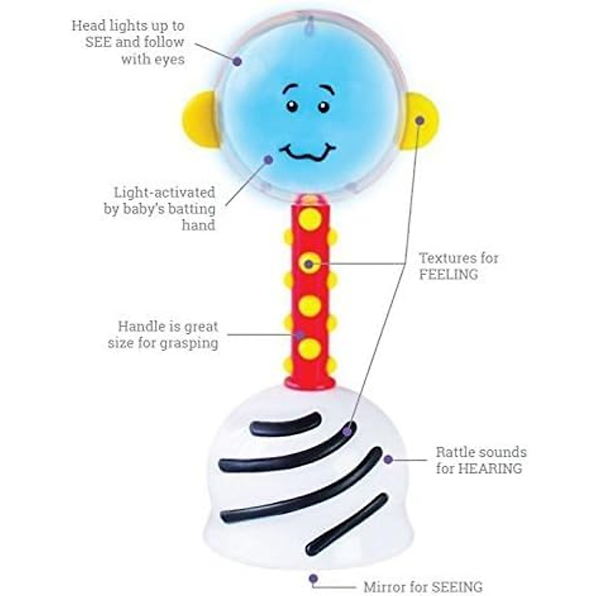 SmartNoggin NogginStik Developmental Light-Up Rattle for Infants up to 12 months
