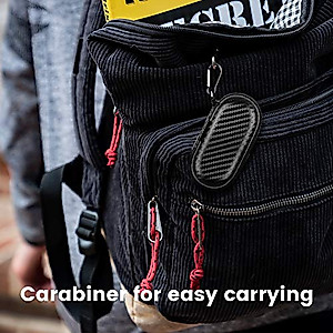 Earbud Case, RISETECH Earphone Carrying Case Holder EVA Headphone Storage Bag Small Zipper Pouch Compatible for EarPods, AirPods, Beats Flex, Urbeats3, Bose Wireless Earbuds -with Carabiner