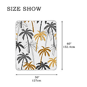DreamBay Soft Throw Blanket for Couch Sofa Palm Tree Pattern Lightweight Blanket Women Microfiber Blanket for Bed Office Camping Travel 50x60 inches