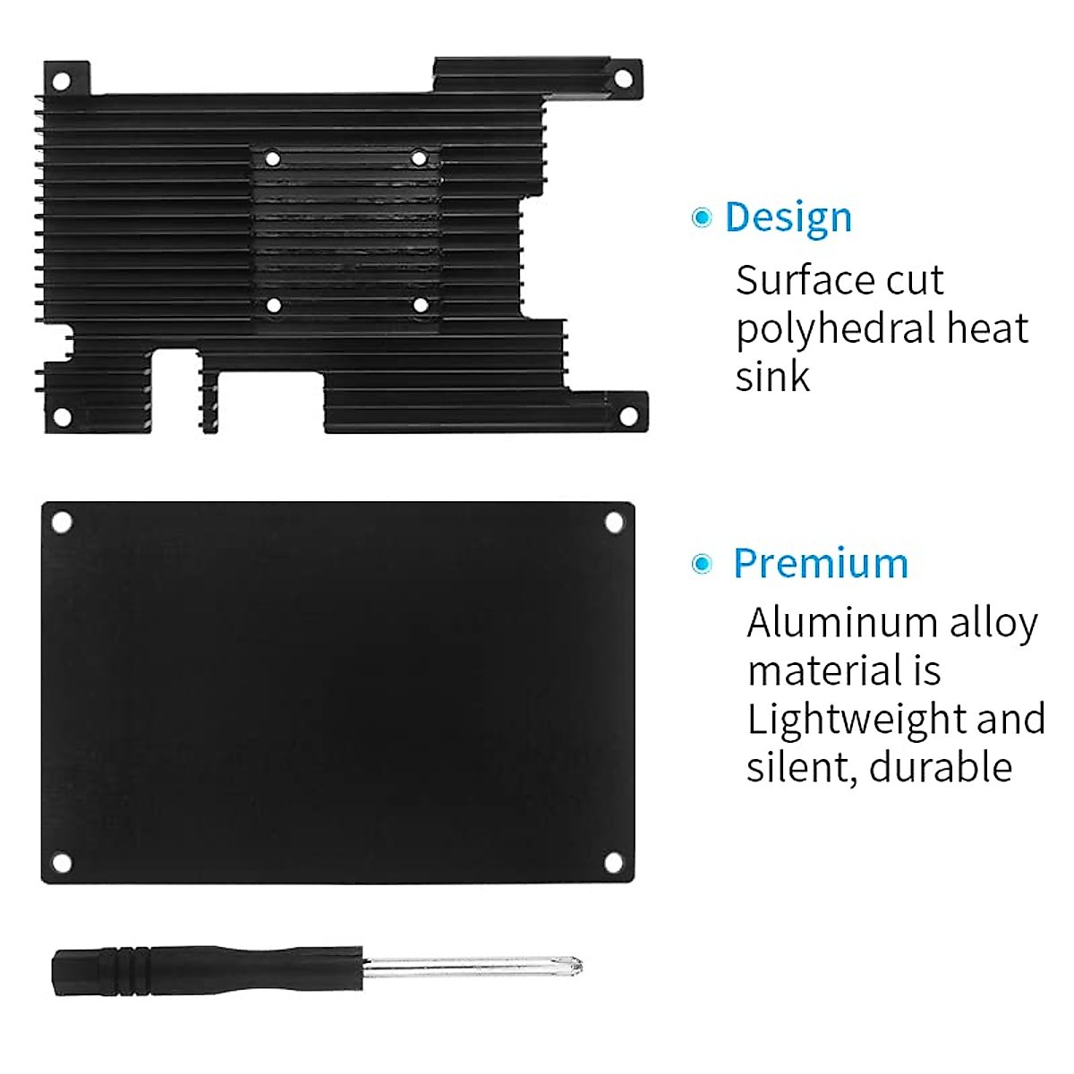 Howay for Orang- Pi 5B/5 Case Aluminum Alloy Metal Case with Fan Heatsinks Active & Passive Cooling Enclouse Cooler Protection Shell Compatible with Or-e Pi 5b/5 Accessories(1 Set)