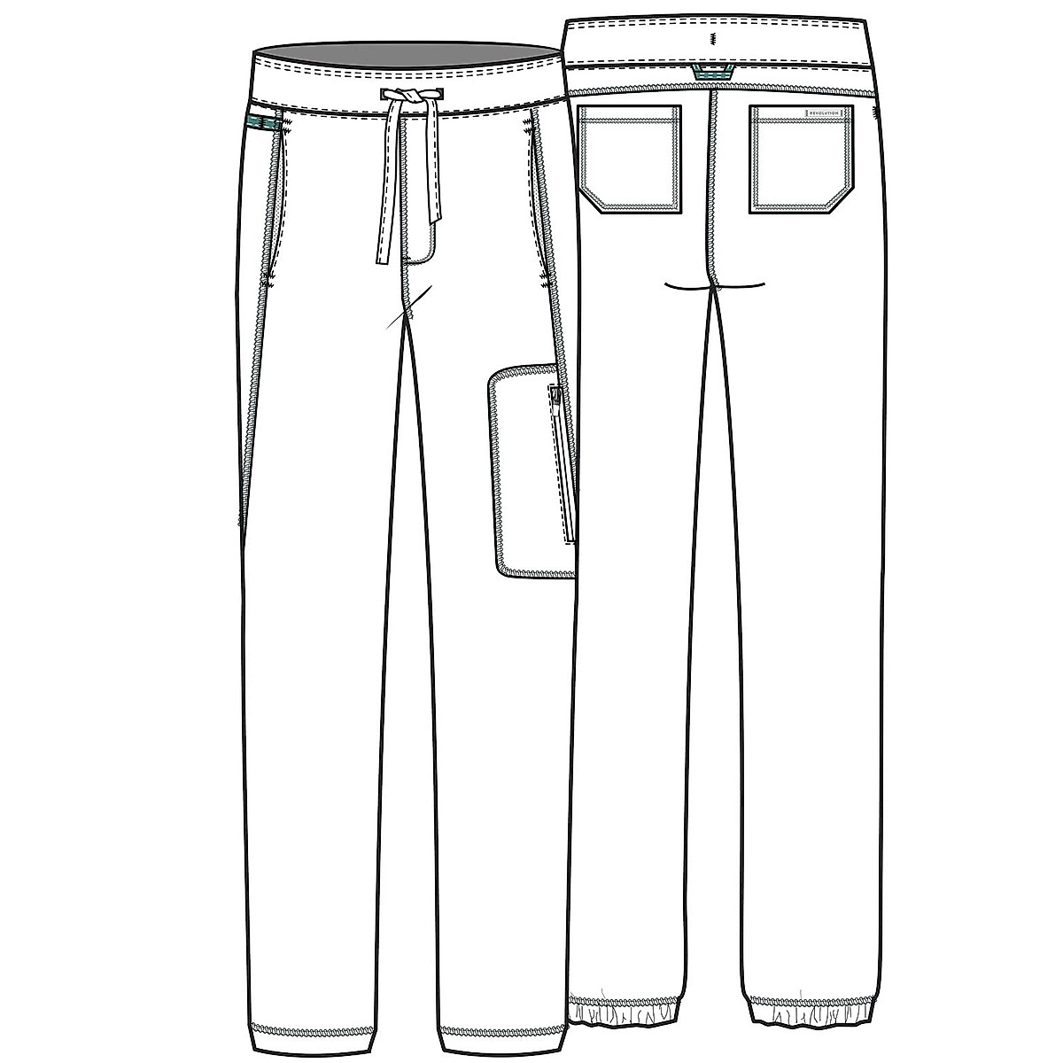 Cherokee Men Scrubs Pant Workwear Revolution Natural Rise Jogger WW012, M, Black