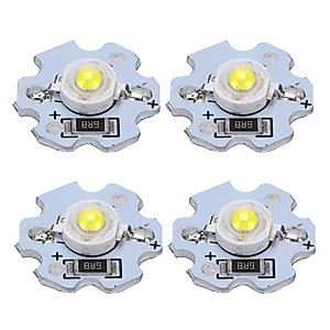 Hyuduo 1W 5V LED Chip Bulb, Light Beads 200lm Brightness High Bead Light Source Chip with Aluminum Plate for Floodlight, Pack of 25(Pure White 60006500K)