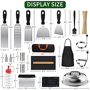 120 Pcs Blackstone Griddle Accessories Upgraded Griddle Accessories Kit - Perfect Flat Top Grill Accessories, Professional Rectangular Melting Dome with Iron Smash Burger Press for Barbecue.