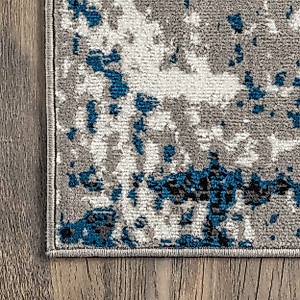 nuLOOM Indira Abstract Modern Area Rug, 9x12, Blue