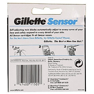 Gillette Mens Sensor Cartridges 10 Count (3 Pack)