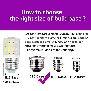 LIENNGKE LED KEI D34L Refrigerator AC 100-265v 3.5w Light Bulb Replacement E26 40W Halogen Equivalent Daylight White 6000K 500Lm Medium Screw Base Corn T10 Pack of 2