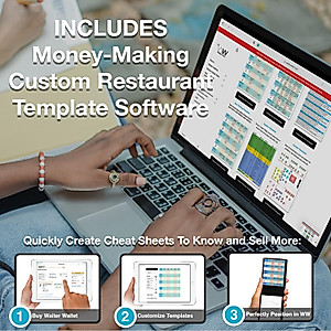 Waiter Wallet Deluxe (Black) Server Book Organizer with Clear Pocket Insert for Waiters and Waitresses | Includes Restaurant Guest Order Pad | Medium Size fits Apron Pockets | 4.75" x 6.75"