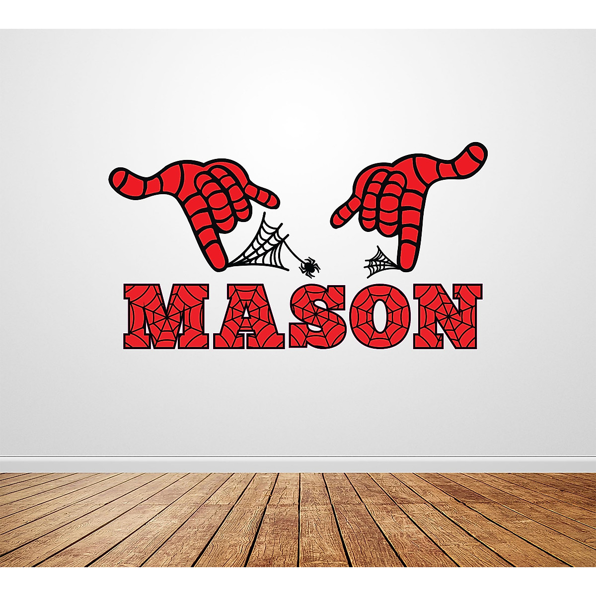 Custom Name Wall Decal - Kids Name Wall Decor - Sipider Theme Name Wall Sticker - Wall Decal for Boys Bedroom Room