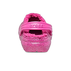Crocs Classic Glitter Lined Clogs | Kids' Slippers, Fuchsia Fun/Multi, 6 US Unisex Toddler