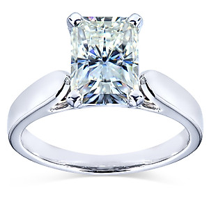 Kobelli Radiant-cut Moissanite Solitaire Engagement Ring 1 4/5 CTW 14k White Gold, Size 8.5