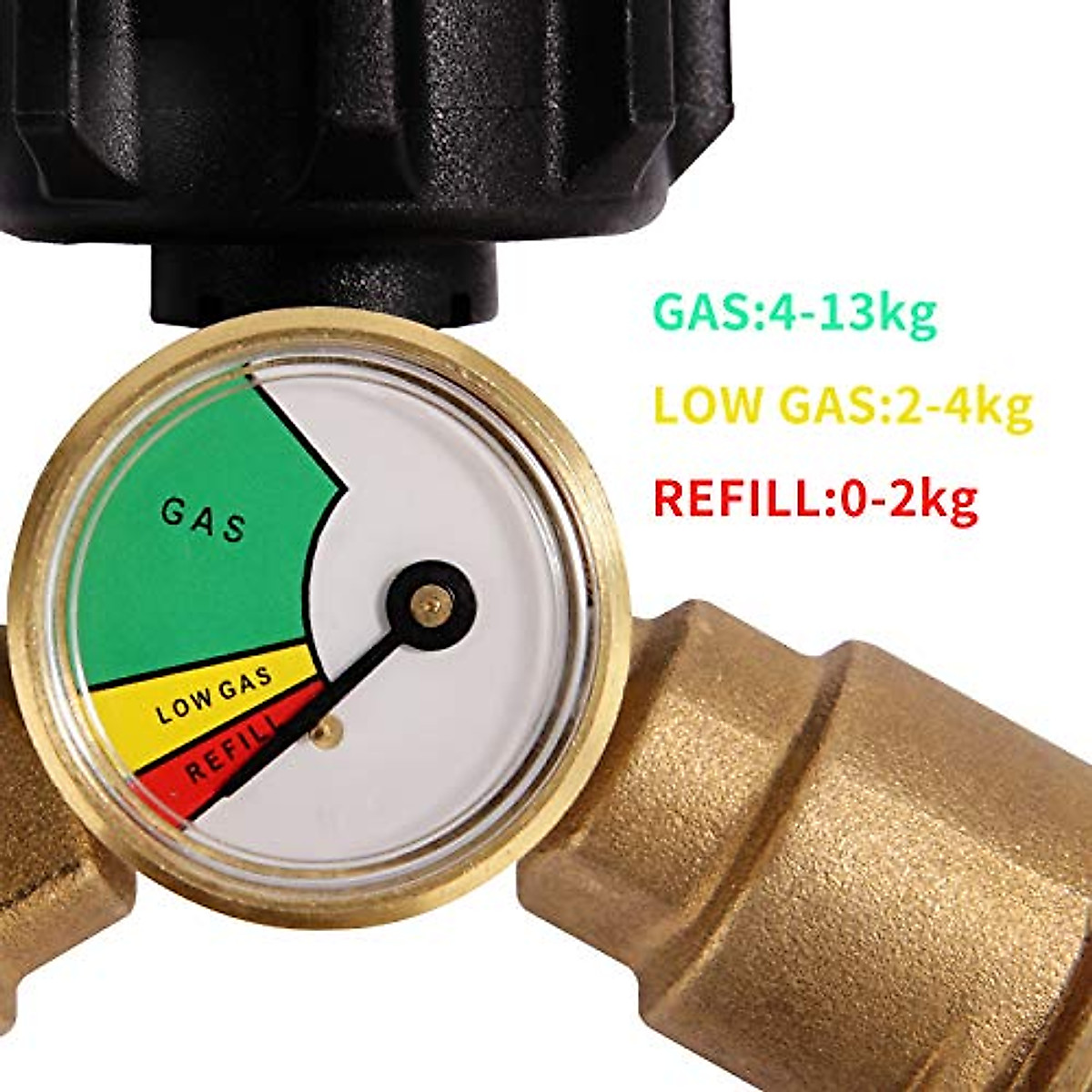 Roastove Dual Propane Tank Connection Level Indicator,Propane Tank Y Splitter Adapter with Gauge,Gas Pressure Meter for 5-40lb Propane Tank