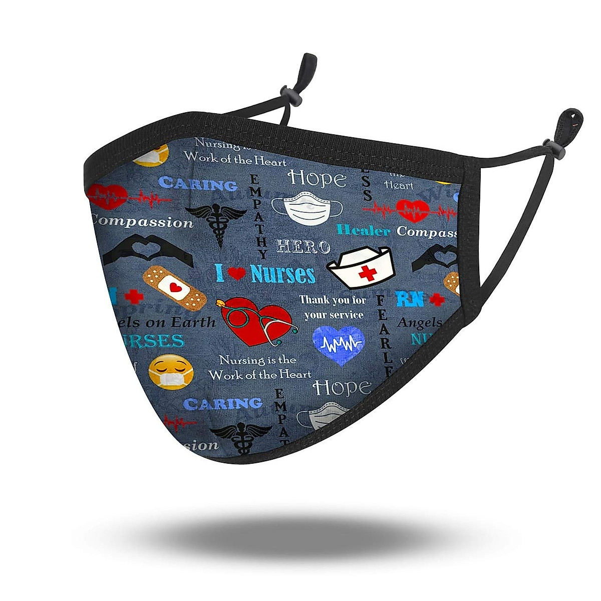 Nurse Hero Denim, 100% Cotton, Double Layer, Washable & Reusable, Non-Medical Face Mask…