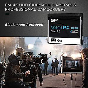 Silicon Power 128GB CFast2.0 CinemaPro CFX310 Memory Card, 3500X and up to 530MB/s Read, MLC, for Blackmagic URSA Mini, Canon XC10/1D X Mark II and More