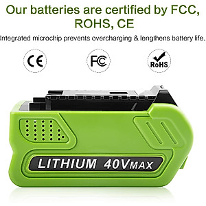 High-Output 6.0Ah 40V Battery 29472 for GREENWORKS 40-Volt Tools Battery (G-MAX 40V System)