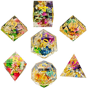 DND Dice Set D&D RPG dice Sets Dungeons and Dragons Polyhedral Resin Dice Bags Sharp Edge Dice Roleplaying Games MTG dice 7 Accessories D4 D6 D8 D10 D12 D20（Suit）