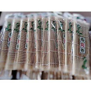 LEQC Bamboo Sushi Rolling Mat, 9.5x9.5 Inch, 10 PCS SET