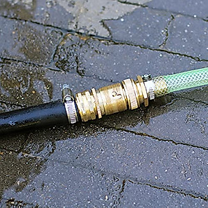 YELUN Garden Hose Quick Connect Solid Brass 3/4 inch GHT External Thread Easy Connect Fittings No-Leak Water Hose Male Quick Connector and Female product adapters (2 SETS)