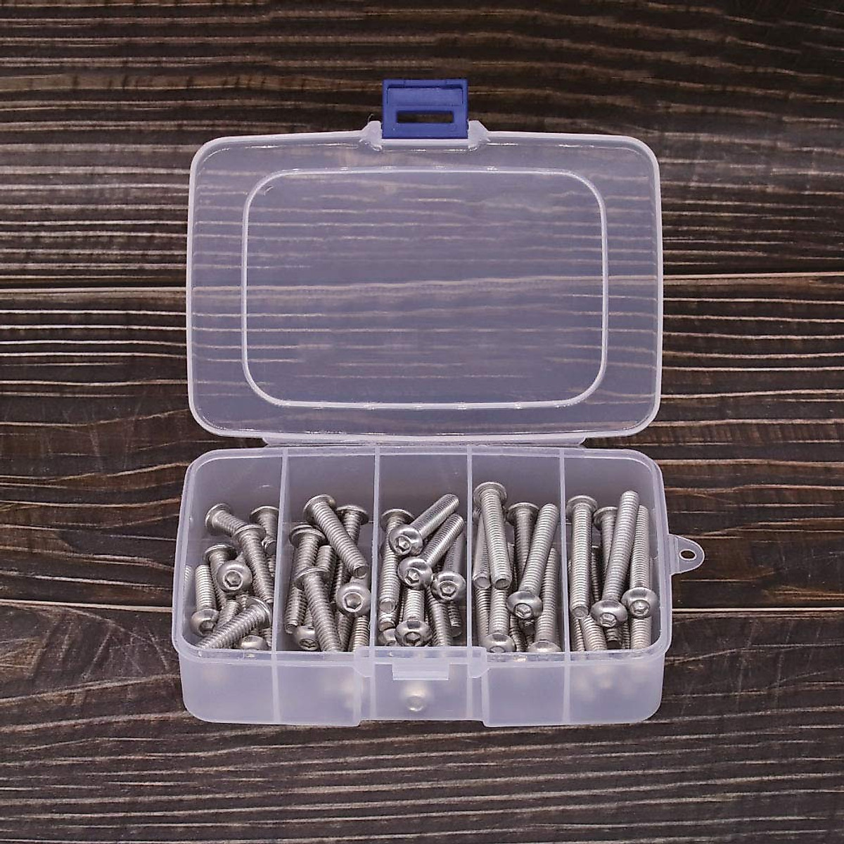 90 PCS Button Head Socket Head Cap Screws Bolts Assortment Kit, 1/4-20 UNC x 1/2",3/4",1",1-1/4", 1-1/2", 18-8 Stainless Steel 304, Allen Hex Drive