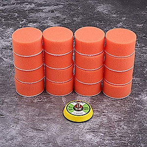 Fydun Polishing Pads 17Pcs 2in Sponge Buffing Polishing Pads Flat Polishing Buff Pad Set for Car Polisher