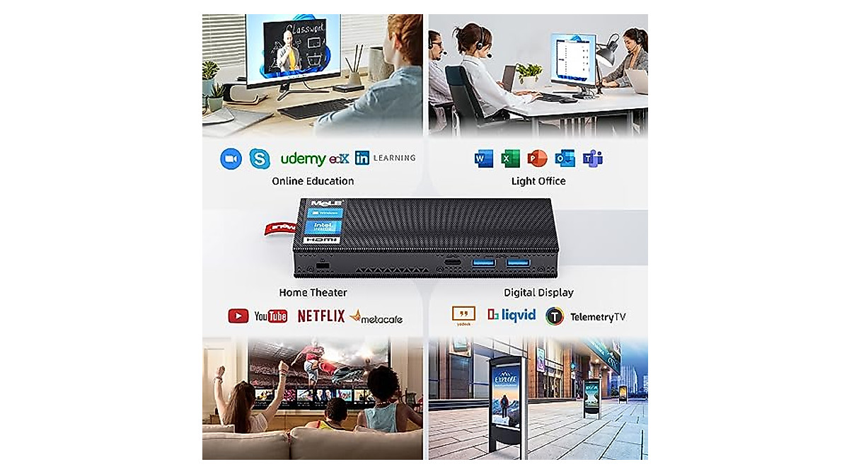 MeLE PCG02 Pro Mini PC Stick with Dual 4K HDMI WiFi6 USB-C Windows 11