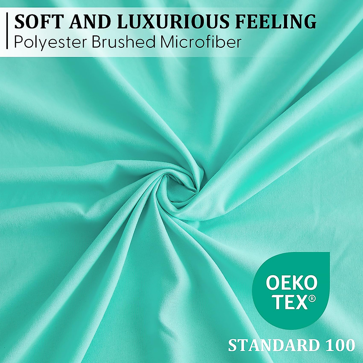 4 Piece Full Sheet Set - Super Soft Breathable Cooling Bed Sheets King Size 16 Inch Extra Deep Pocket, Hotel Luxury Bedding & Pillowcases, Wrinkle Free Oeko-Tex - Aqua