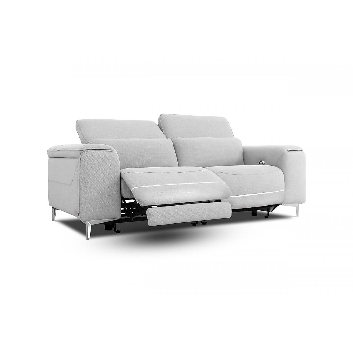 HomeRoots Modern Grey 84" Double Recliner Loveseat