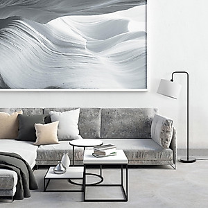 Globe Electric 67065 58" Floor Lamp, Matte Black, White Linen Shade, On/Off Socket Rotary Switch, Floor Lamp for Living Room, Floor Lamp for Bedroom, Home Improvement, Home Office Accessories