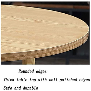 Conference Reception Room Coffee Table with Chair, Table and Chair Combination Restaurant Bar Farmhouse Balcony Tea Shop Reception Leather Lounge Study Cake Shop Round Table (Yellow 60cm) ( Color : Ye