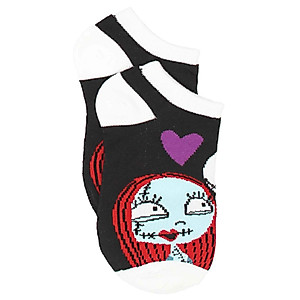 Disney The Nightmare Before Christmas Womens Socks, 6 pack, Jack Sally Purple, Large (9-11)