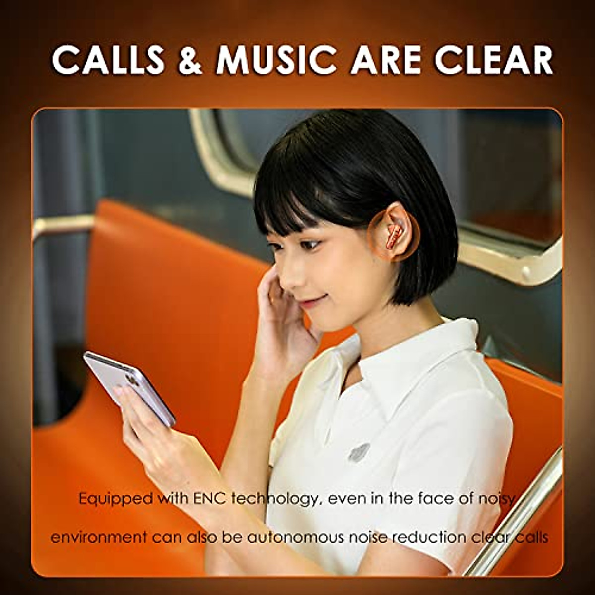 True Wireless Earbuds Bluetooth in Ear Headphones for iPhone Android Transparent Blue Tooth 5.3 Ear Buds Deep Bass TWS Wireless Earphones with Microphone Cordless Earbud with Charging Case Green