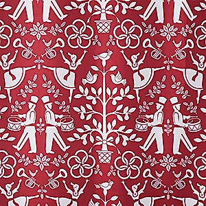 SKL Home Vern Yip Christmas Carol Shower Curtain, 70 x 72 Inches, Red