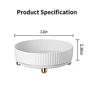 Lazy Susan, Makeup Organizer,Turntable Organizer for Cabinet, Plastic Rotating Turntray Container Bins, Round Spinning Organization for Pantry, Fridge, Countertop, Vanity, Spices, Condiments (Large)