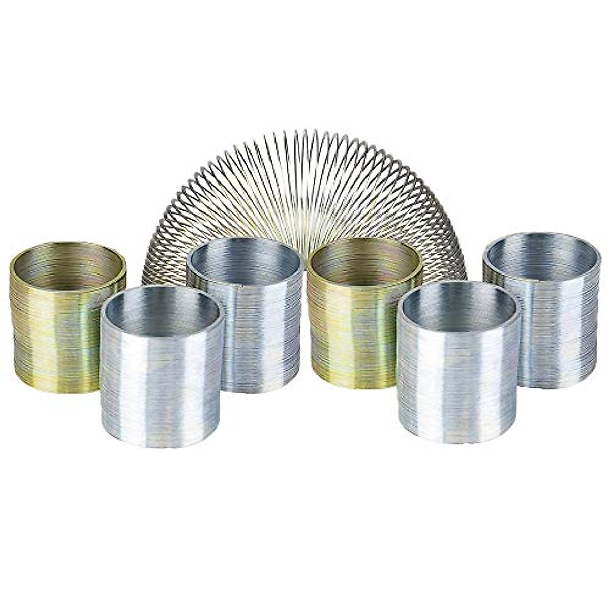 The Dreidel Company Metal Coil Spring, Goody Bag Fillers, Party Favor for Kids, Variety of 1" (25.4mm) Individually Wrapped (6-Pack)