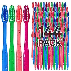Bottles N Bags MEGA Pack Kids Disposable Toothbrushes with Paste | Children's Bubblegum Pre-Pasted & Individually Wrapped Toothbrush Bundle | Perfect for School, Camp, Summer Vacation, (144 Pack)
