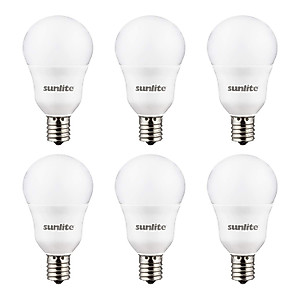 Sunlite 41409-SU LED A15 Light Bulb, 6 Watts (40W Equivalent), Intermediate Base (E17), 480 Lumens, Dimmable, Frosted Finish, ETL Listed, 6 Count, 3000K Warm White