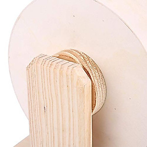 Hamster Wheel, Wooden Exercise Wheel Interactive Natural Roller Wheel Toy for Gerbils Chinchillas Hedgehogs Mice Other Small Animals(S)