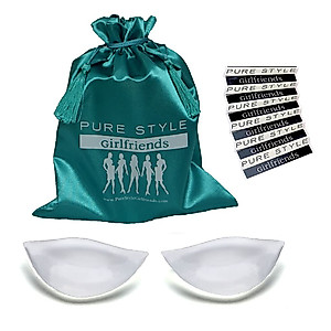 Pure Style Girlfriends Bump-and-Jump-a-cup Cleavage Enhancing Bra Insert, Clear, One Size