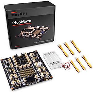 GeeekPi DeskPi PicoMate for Raspberry Pi Pico/Pico W, Learning Electronics and Programming Platform Based on Raspberry Pi Pico/Pico W, with 12 Detachable Modules