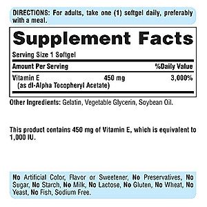 Puritans Pride Vitamin E Supports Immune Function, 450 mg,100 count (Pack of 2) - Packaging May Vary