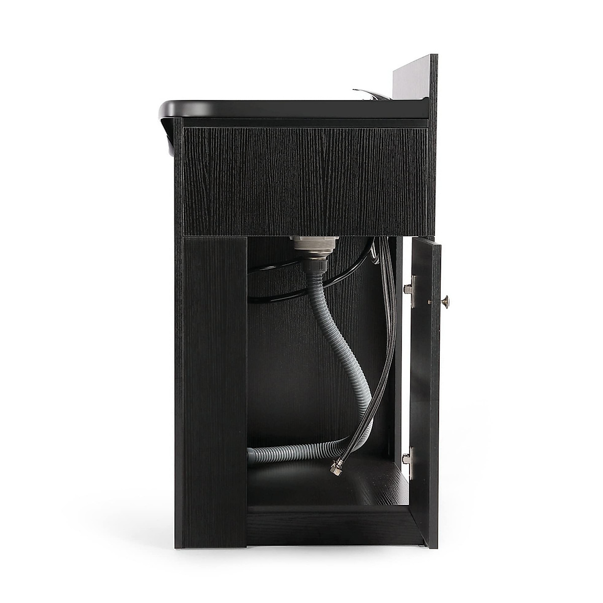 Beautystyle Shampoo Station Shampoo Bowl with Cabinet Portable Hair Wash Sink Black for Salon