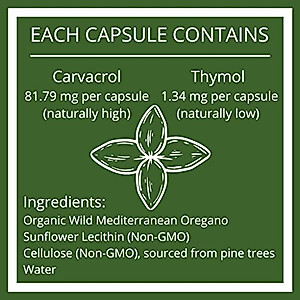 ReThinkOil Wild Mediterranean Oil of Oregano Capsules-WildCaps-Non-GMO Formula-Vegan, Soy-Free, Nut-Free, Kosher Friendly