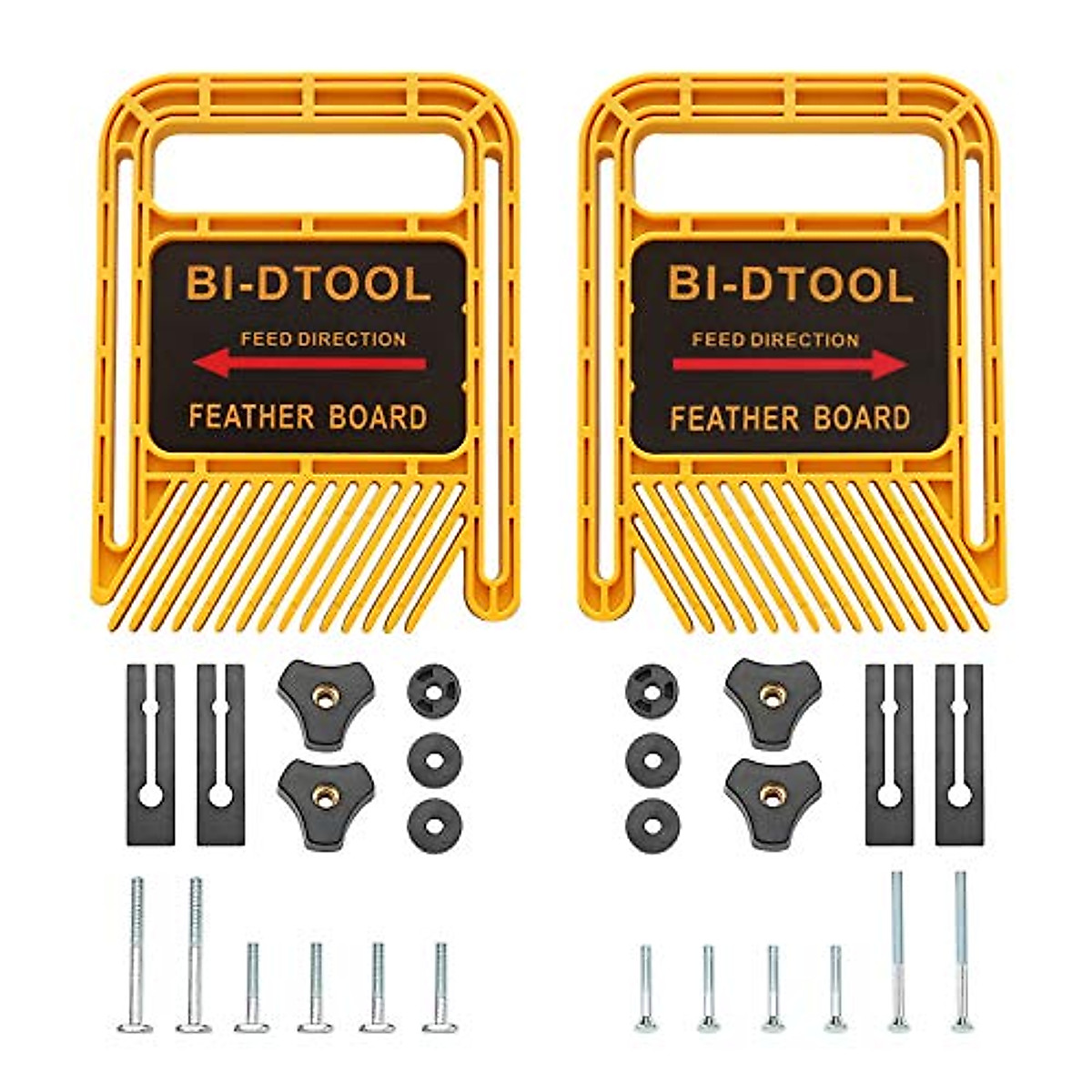 BI-DTOOL Featherboards, Adjustable Woodworking Safety Device Feather-Loc for Table Saws Band Saws Router Tables Fences Woodworking Tools, 6.3 Inch Extended Table Saw Featherboard Pack of 2