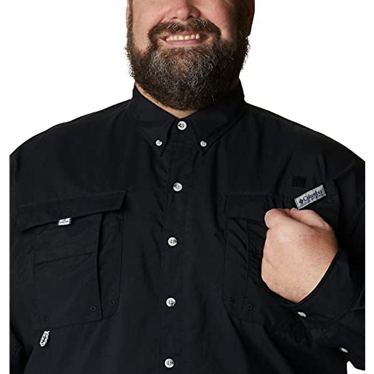 Columbia Men’s PFG Bahama™ II Long Sleeve Shirt, Black, Medium