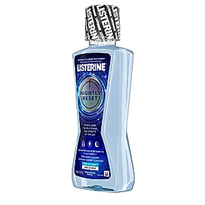 Listerine Nightly Reset Alcohol-Free Anticavity Nighttime Mouthwash, Deep Clean that Fights Bad Breath and Restores Enamel, Twilight Mint Flavor, 400mL