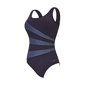 Zoggs Women's Standard Swimsuit, Black/Eco Fabric, 12