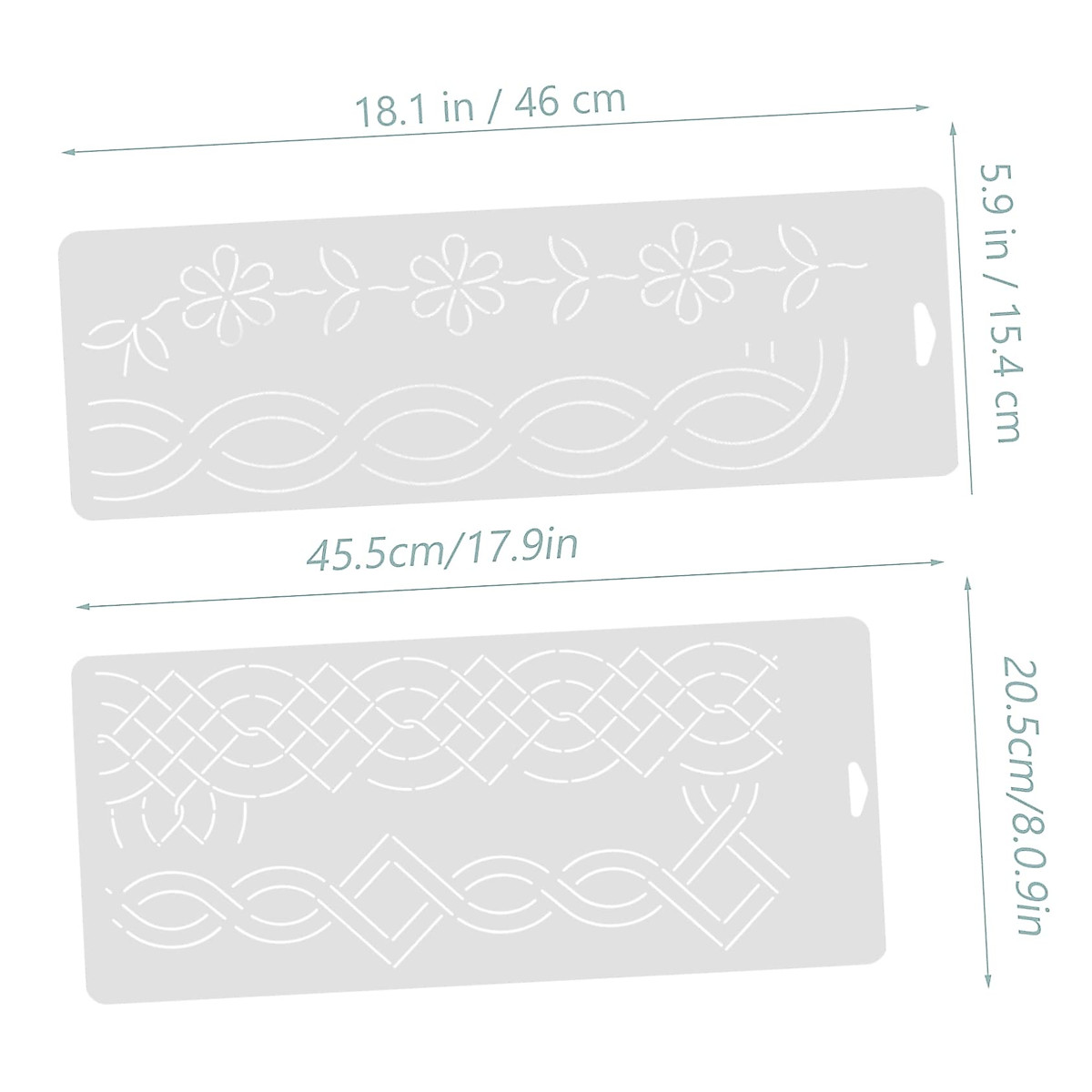 EXCEART 2Pcs Quilting Stitching Template Floral Stencil Flower Stencils Circle Template Motion Quilting Patterns Sewing Supplies Hand Quilting Plastic Clothing Crafting templates Wave