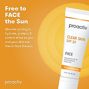 Proactiv Clear Skin Face Sunscreen Moisturizer With SPF 30 - Hydrating SPF Lotion And Sensitive Skin Sunscreen For Oily Skin And Acne-Prone Skin, Oil Free Matte Skincare Sunscreen, 1.5oz