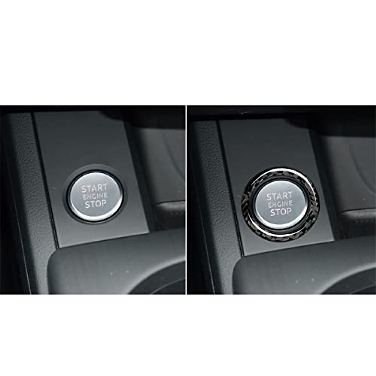 NC Carbon Fiber Styling Trim Cover Sticker Compatible with Q5 A4L A5 (Engine Start Stop Cover Ring A)