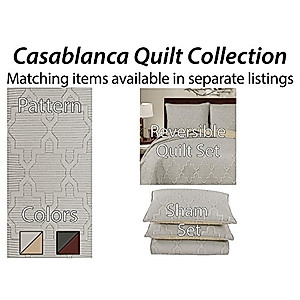 Brielle Home Casablanca, Reversible King Sham Set, Russet Red/Dark Grey